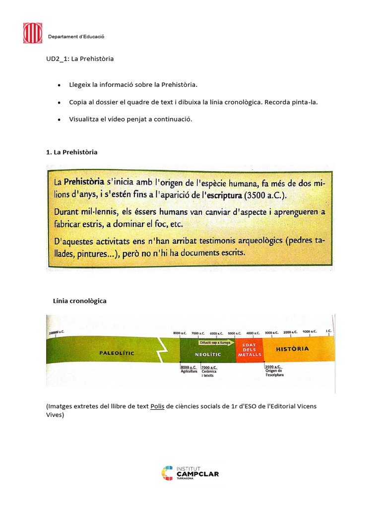 UD2 La Prehistòria | PDF