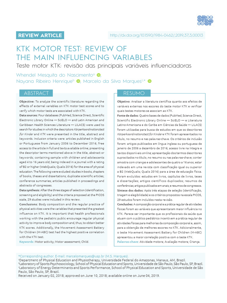 KTK Motor Test Review of The Main Influencing Variables DO NASCIMENTO ...