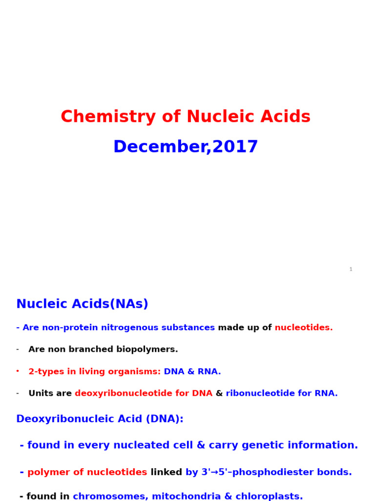 2.chemistry of Nucleic Acids | PDF | Rna | Ribosome