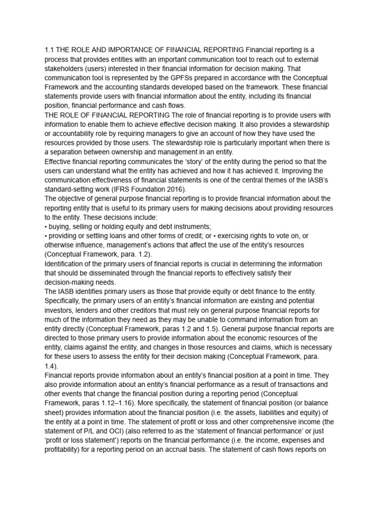 Importance of Financial Reporting | PDF | International Financial ...