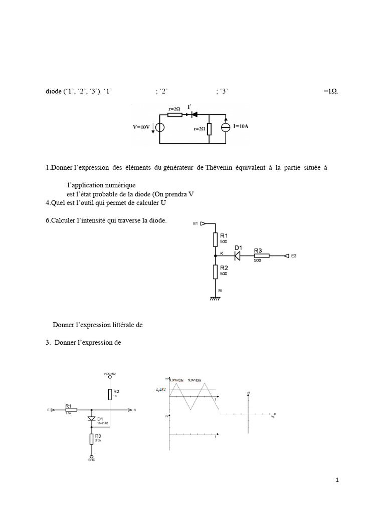 TD Diode BJT AO-15 | PDF | Transistor bipolaire | Amplificateur ...
