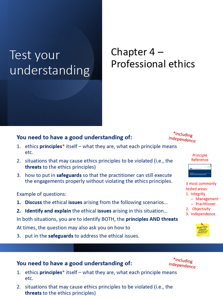 CH 4 - Professional Ethics - Test Your Understanding - Q N Ans | PDF ...
