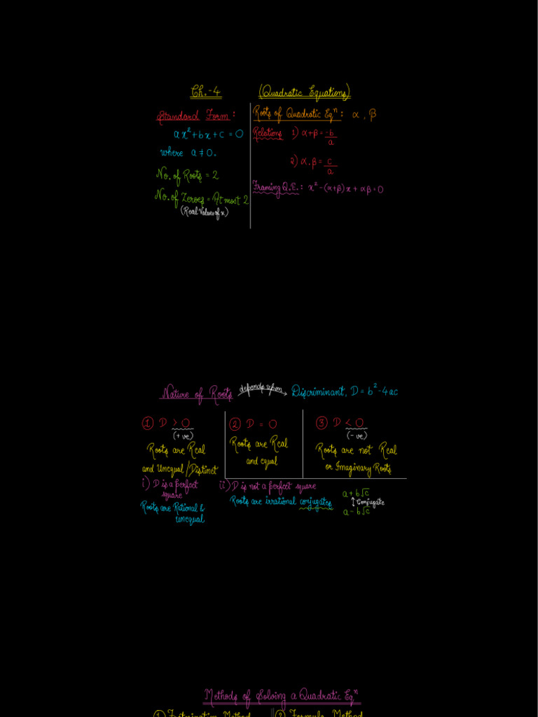 Grade 10th - Ch. 04 (Quadratic Equations) NCERT | PDF