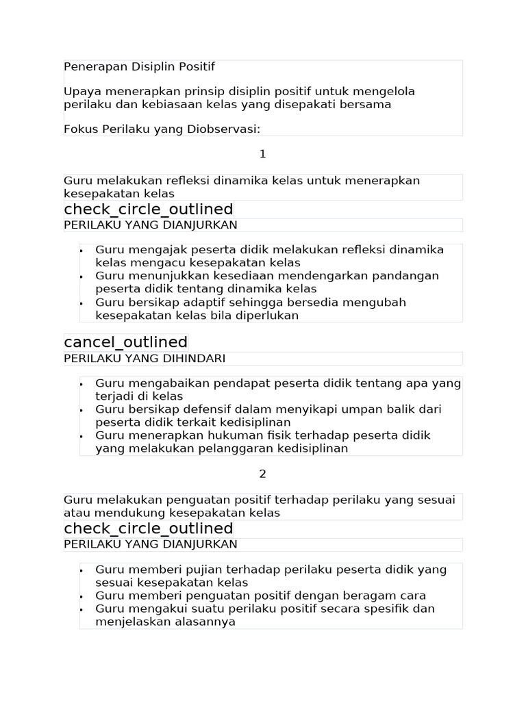 Penerapan Disiplin Positif | PDF