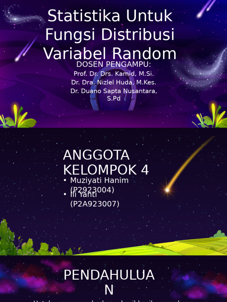K4 Statistika Untuk Fungsi Distribusi Variabel Random | PDF