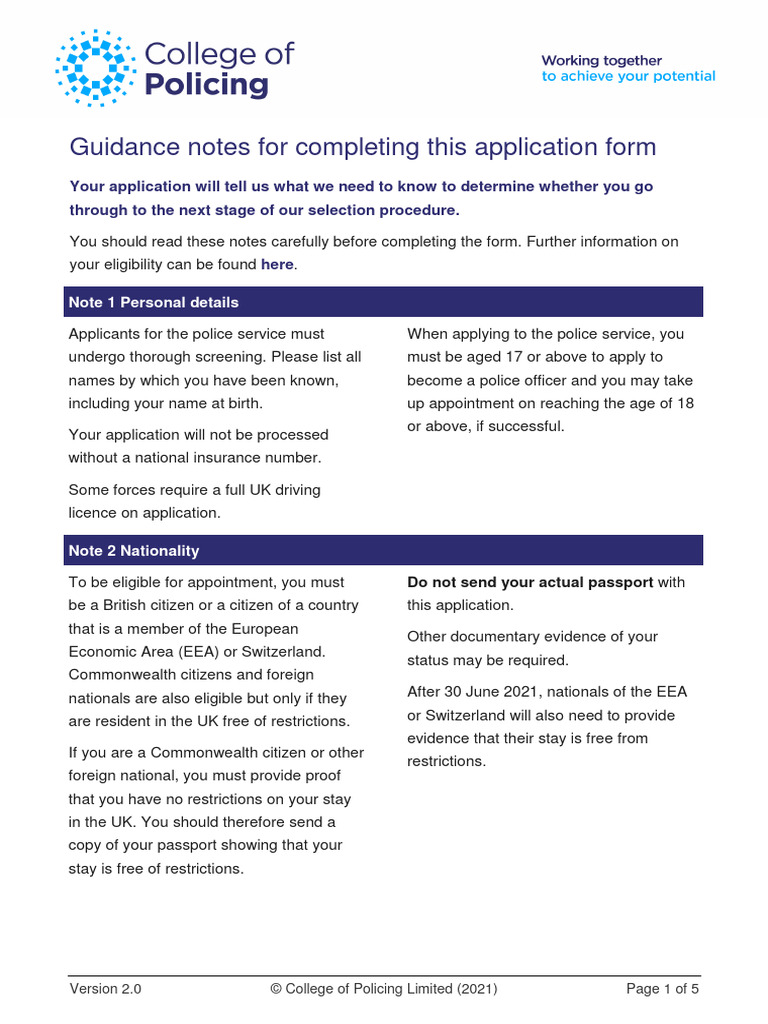 National Application Form Guidance Notes v2.0 26.03 | PDF | Disability ...