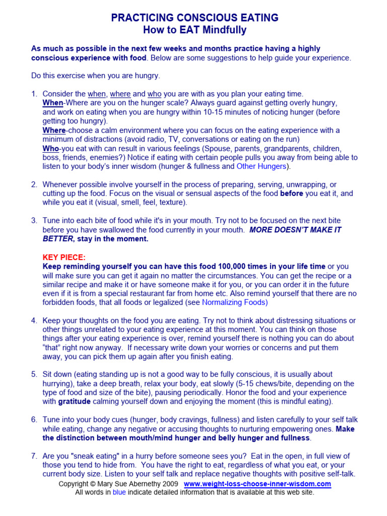 Conscious Eating | PDF | Hunger | Thought