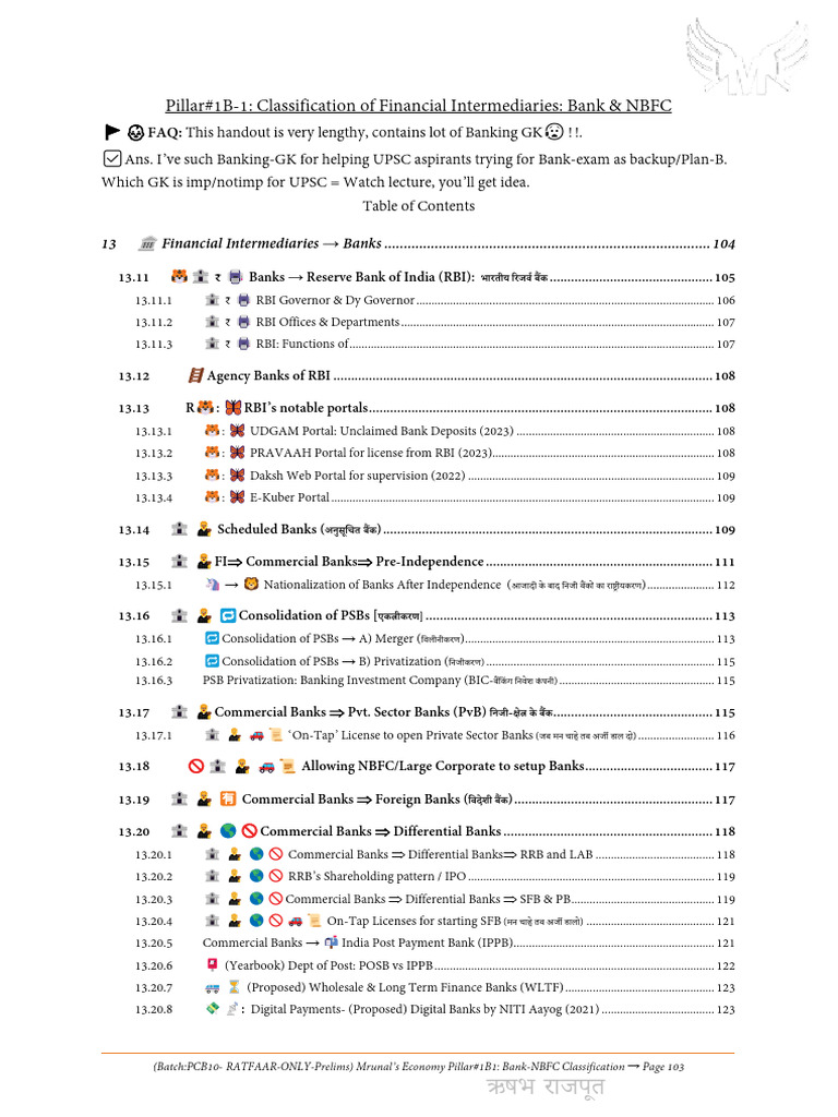 Pillar 1B1 Classification of Banks and NBFCs | PDF | Reserve Bank Of ...