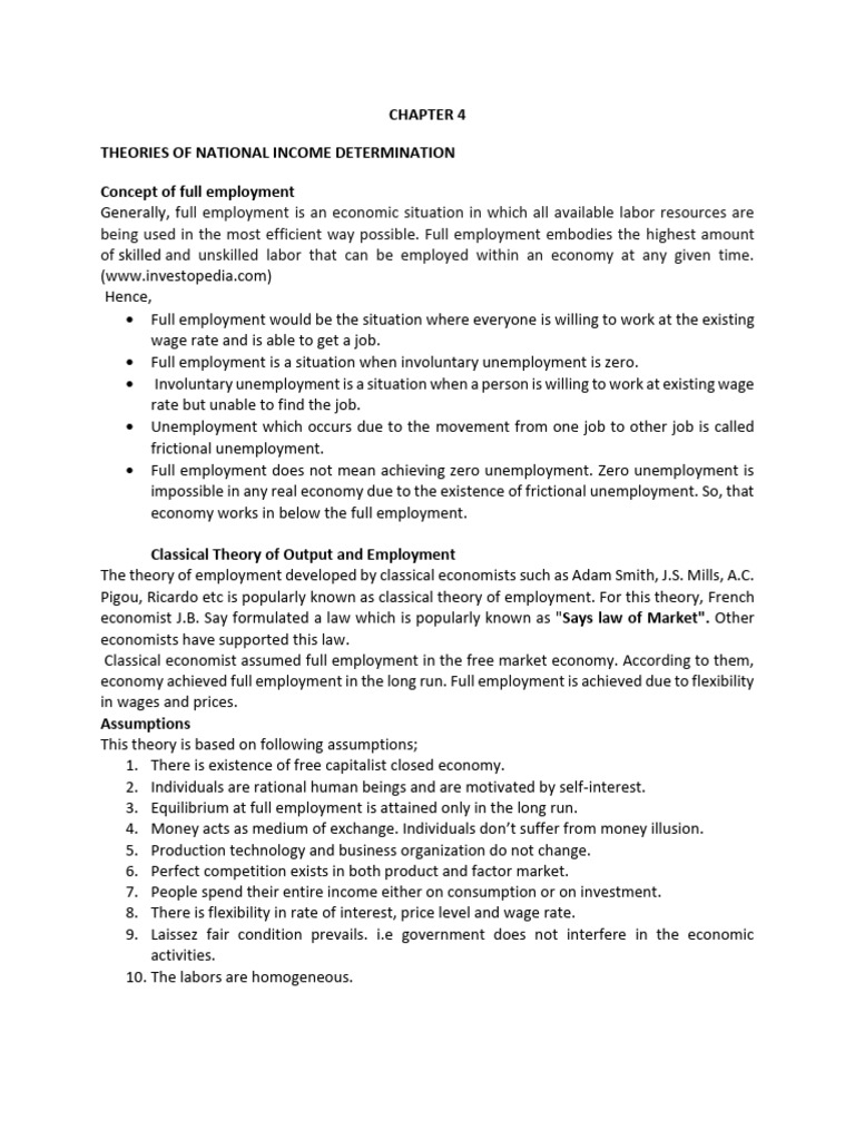 Chapter 4 1 | PDF | Full Employment | Economics