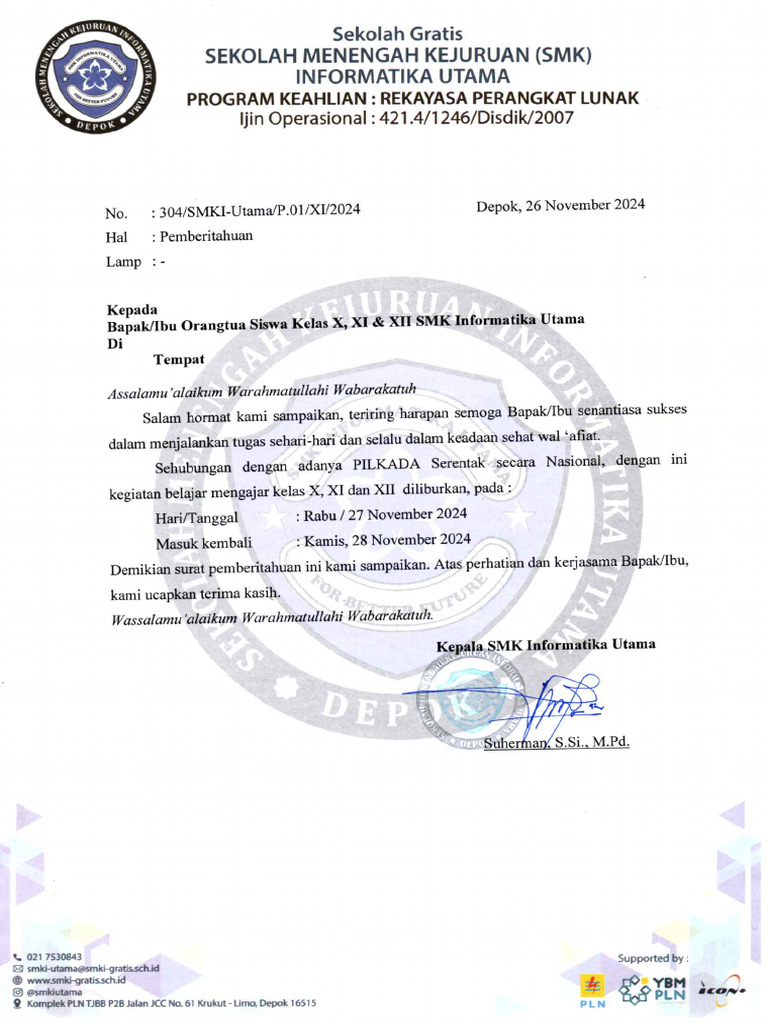 Edaran Libur Pilkada | PDF