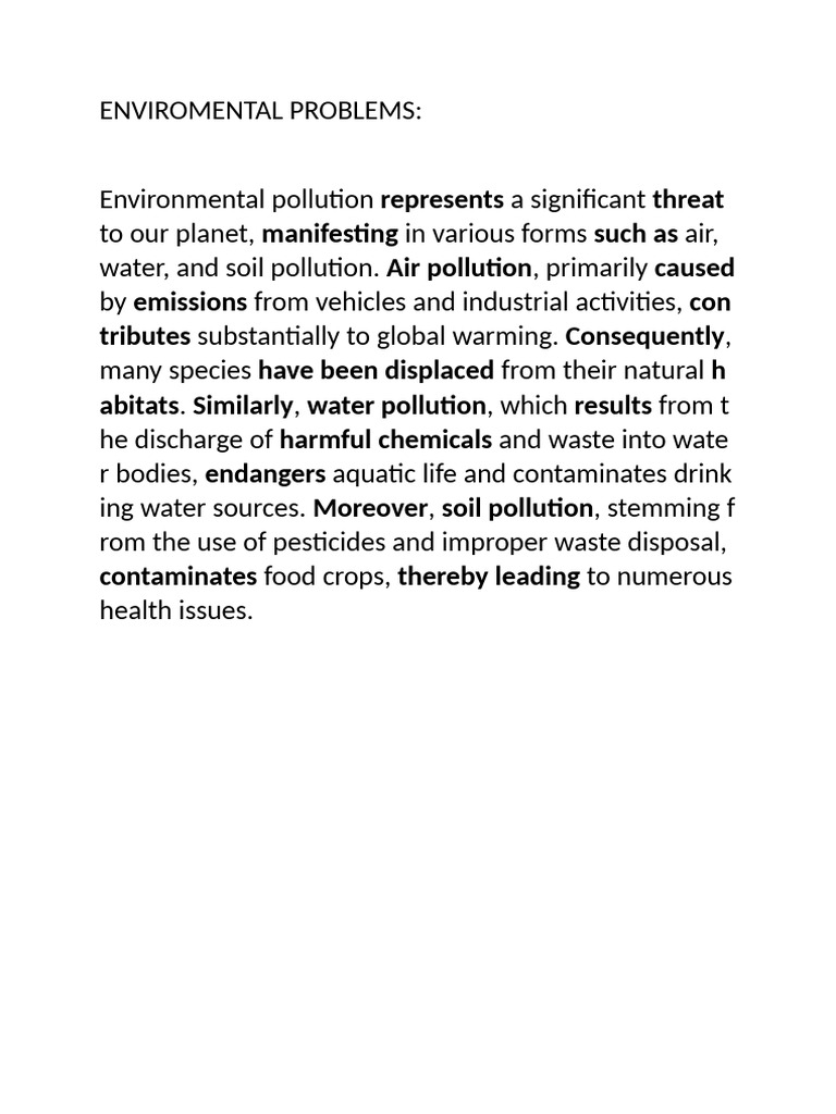 Environmental Problems | PDF