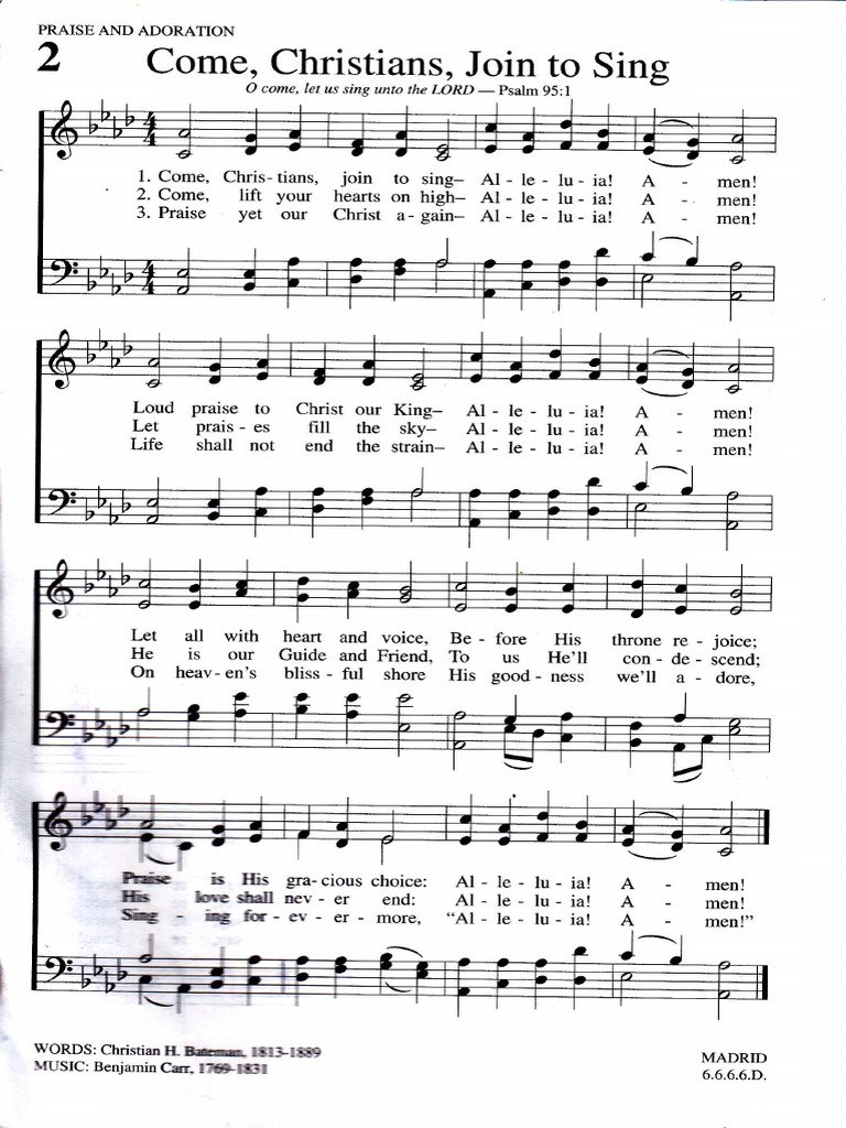 2-3 Come, Christian, Join To Sing | PDF | Wisdom Literature | Christian ...