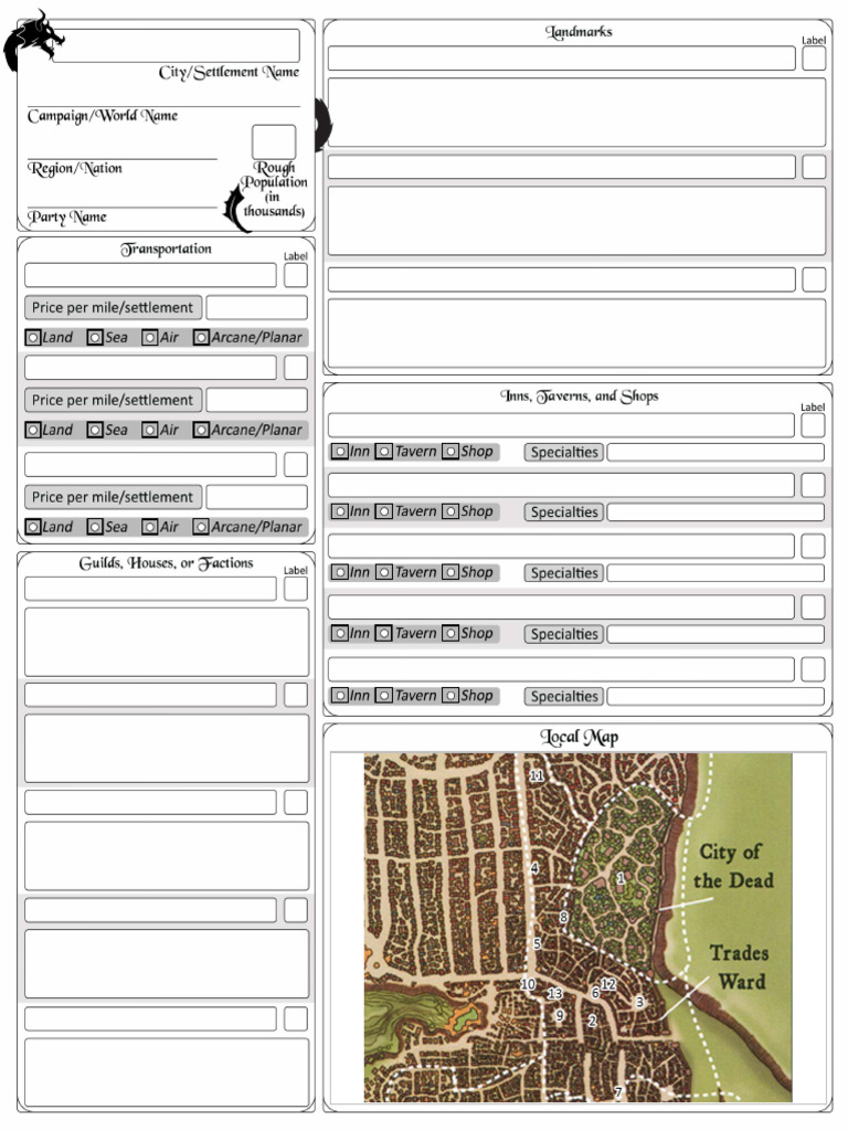 Waterdeep Trades Ward (DM Tool) | PDF