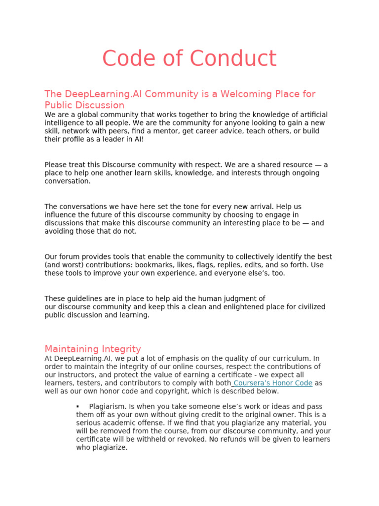 Code of Conduct | PDF | Internet Forum | Human Communication
