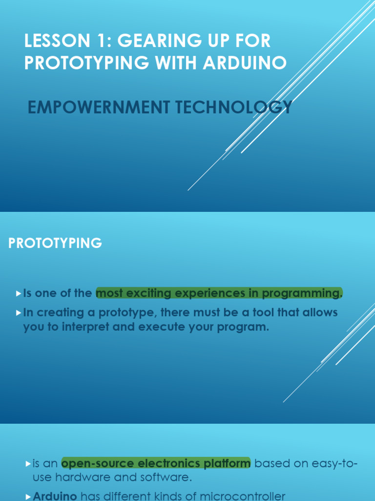 Lesson1 Gearing Up For Prototyping With Arduino | PDF | Arduino | Diode