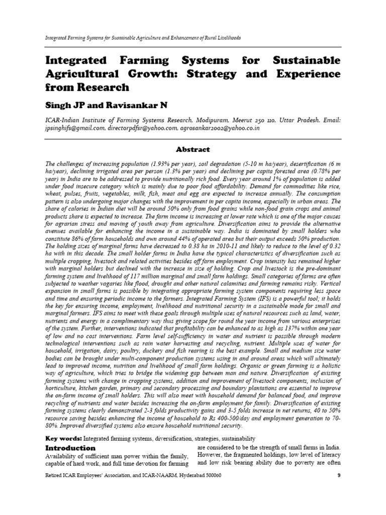 IFS - Book Chapter - Retired ICAR Employees | PDF | Agriculture | Farms