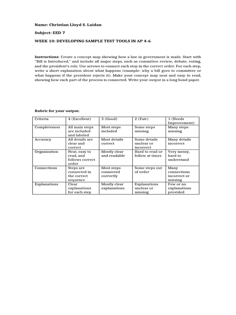 Concept Map Rubric | PDF