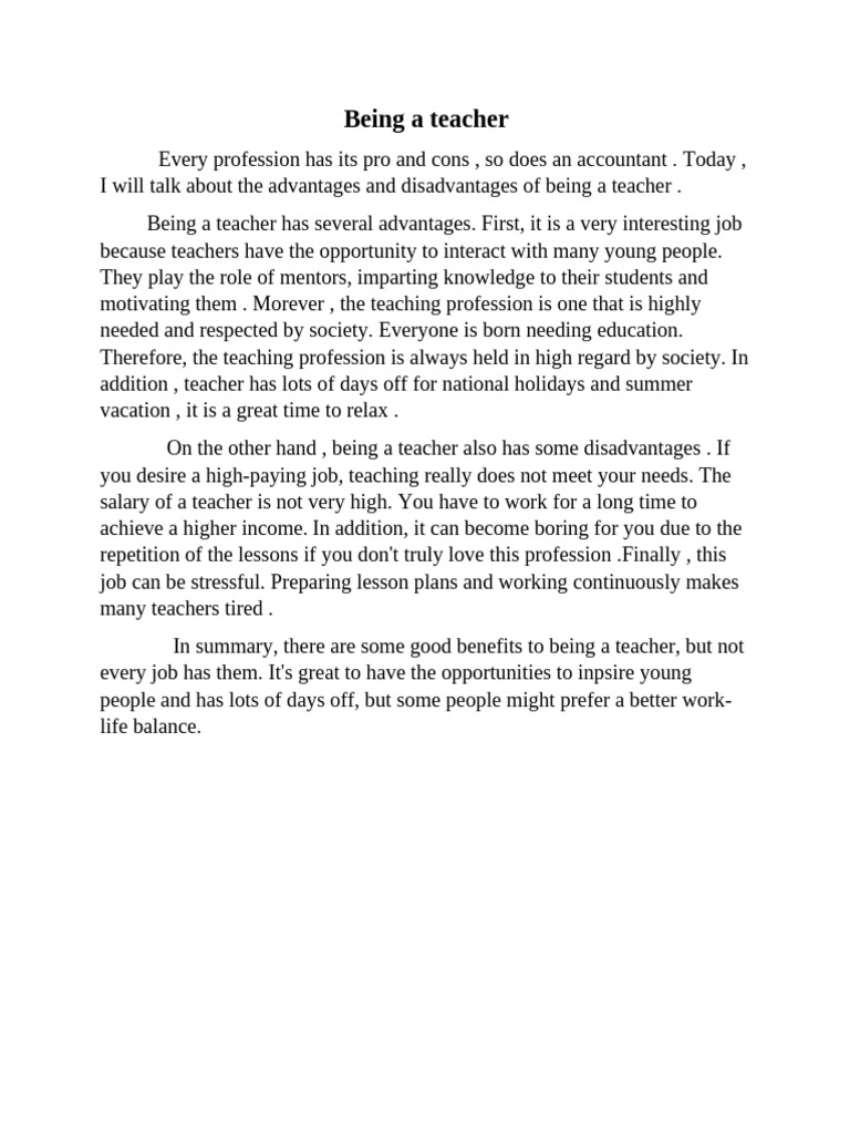 Being A Teacher | PDF