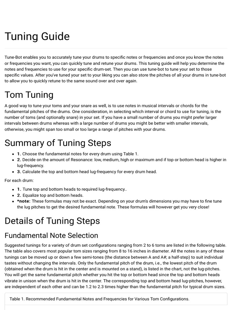 Tune Bot Drum Tuner | PDF | Pitch (Music) | Interval (Music)