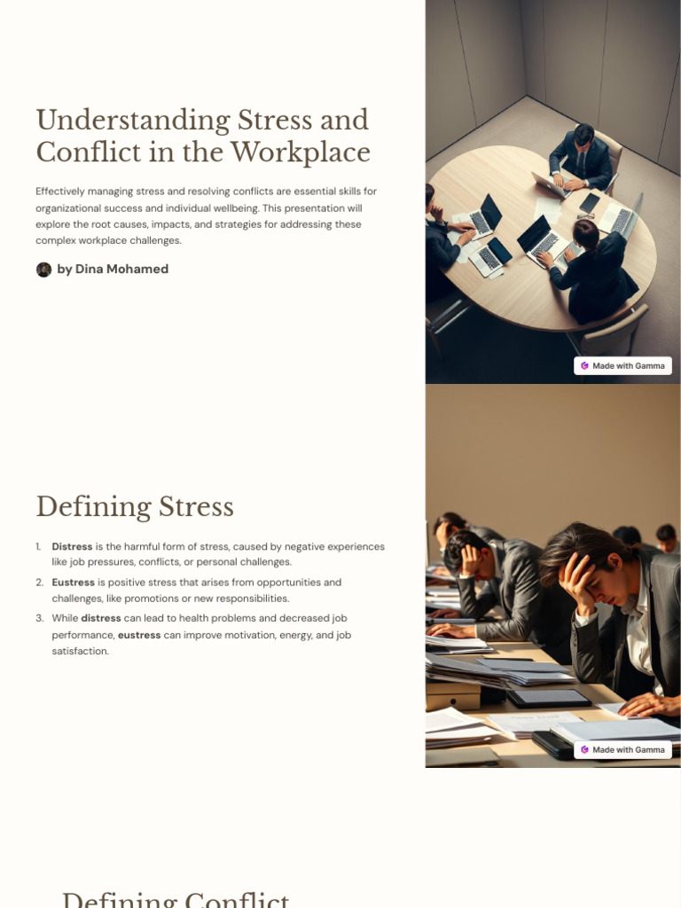 Understanding Stress and Conflict in The Workplace | PDF
