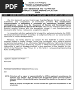 2026 DOST-SEI S&T Undergraduate Application Form G | PDF