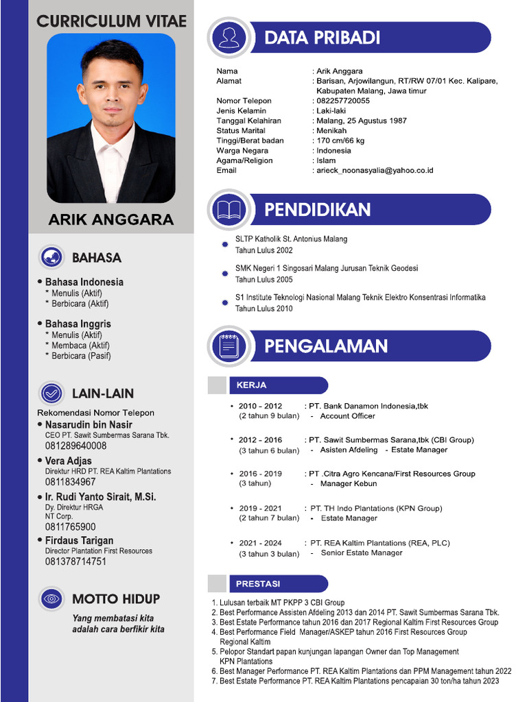 CV Arik Anggara | PDF