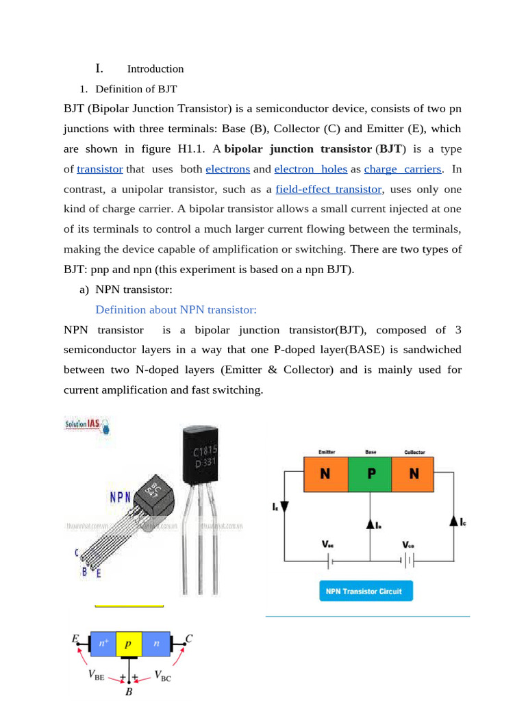 Transistor Electrons Electron Holes Charge Carriers Field-Effect Transistor | PDF | Bipolar ...