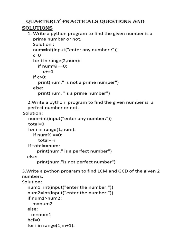 Quarterly Practical Answers | PDF | Number Theory | Discrete Mathematics