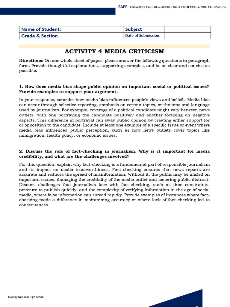 Media Bias and Fact-Checking in Journalism | PDF