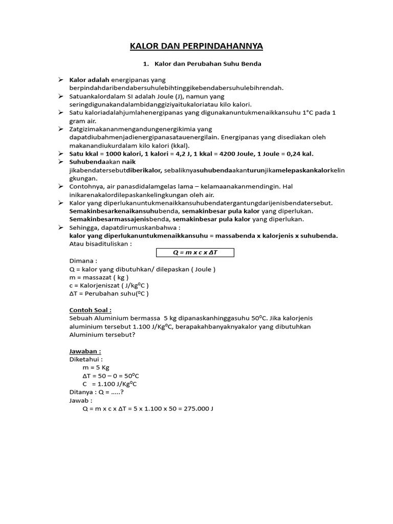 Kalor Dan Perpindahannya | PDF