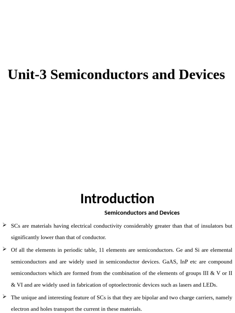 Unit 3 | PDF | Semiconductors | Doping (Semiconductor)