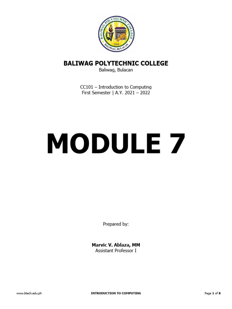 CC101 - Module 7 | PDF | Byte | Bit