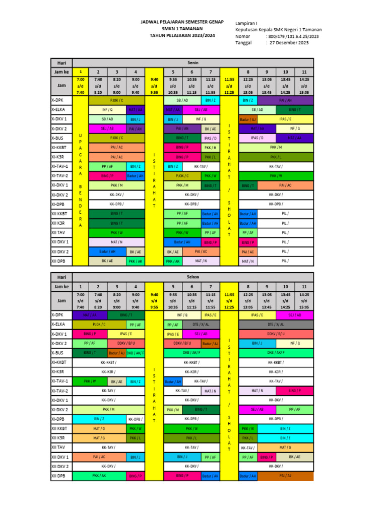 Jadwal Genap 2023-2024 Rev1 | PDF