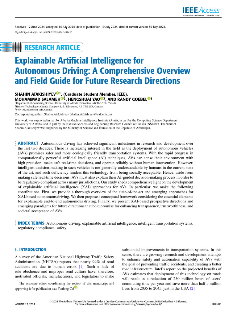 Explainable Artificial Intelligence For Autonomous Driving A Comprehensive Overview and Field ...