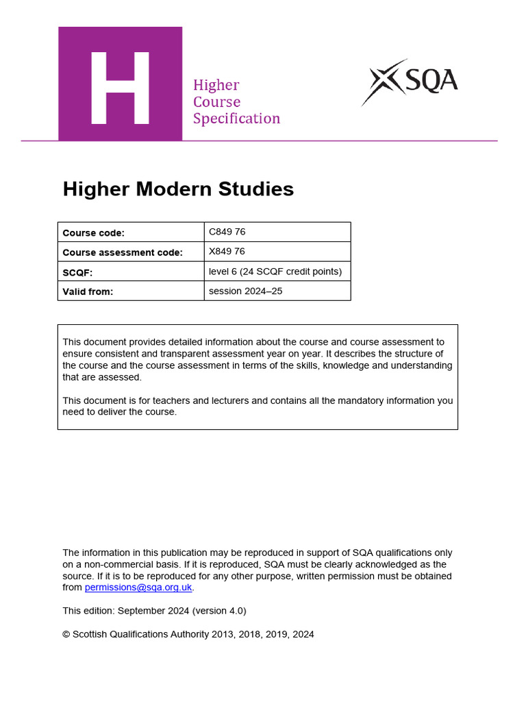 H Course Spec Modern Studies | PDF | Economic Inequality ...