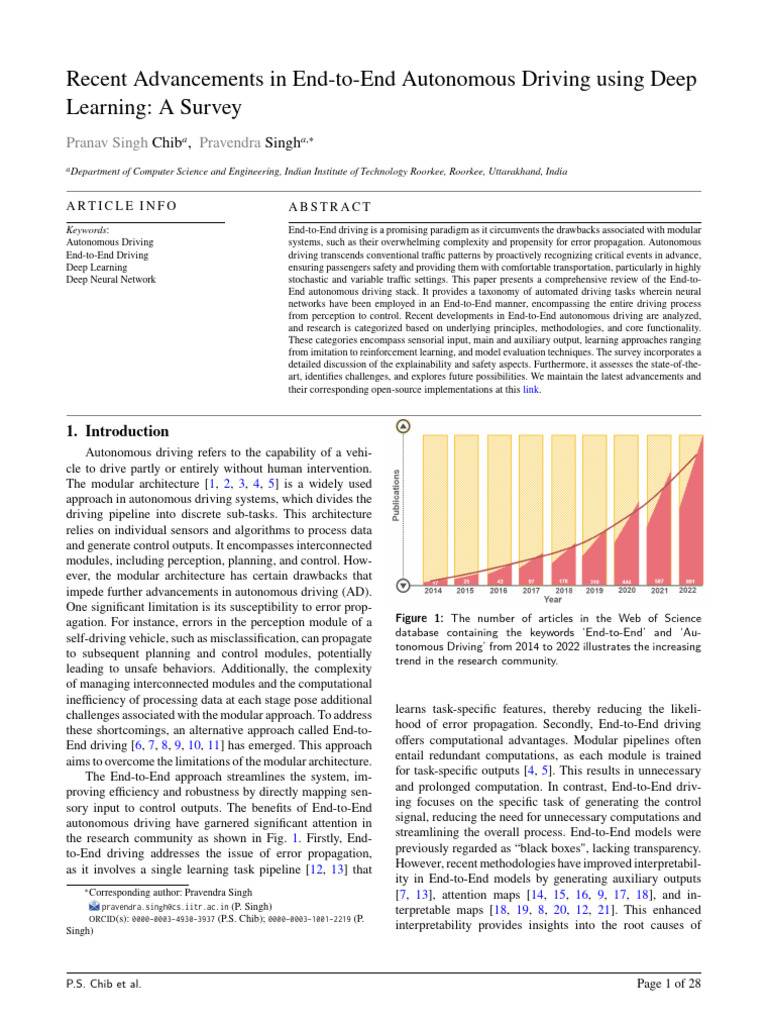 Recent Advancements in End-to-End Autonomous Driving Using Deep Learning: A Survey | PDF | Deep ...