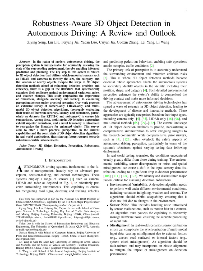 Robustness-Aware 3D Object Detection in Autonomous Driving: A Review and Outlook | PDF | Lidar ...
