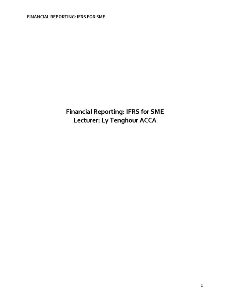 IFRS for SMEs: Course Overview & Key Concepts | PDF | Goodwill ...