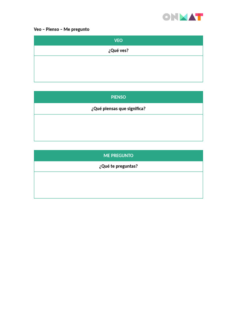 Veo - Pienso - Me Pregunto | PDF