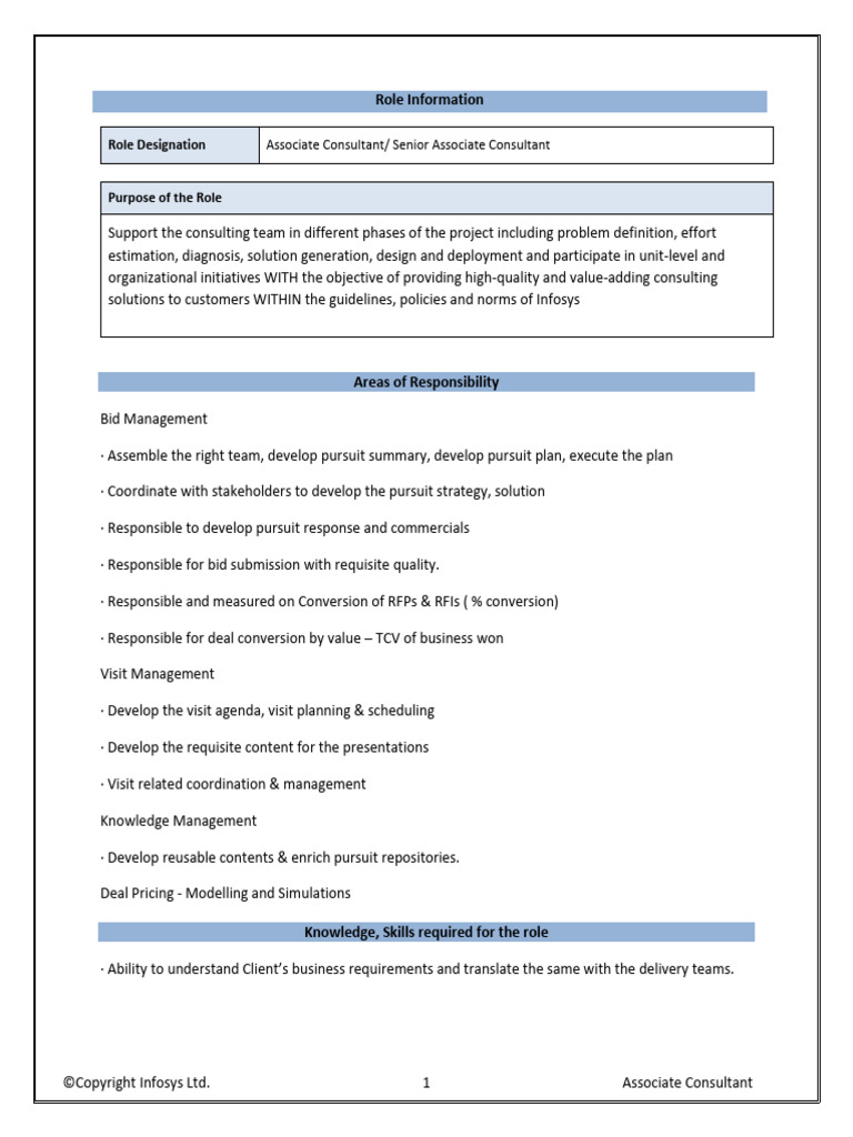 JD Infosys MSWT | PDF | Consultant | Business