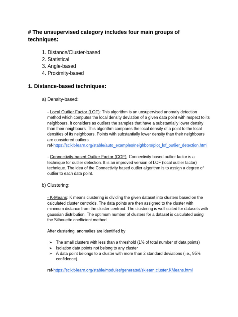 Anomalies Detection Algorithms Report | PDF | Cluster Analysis | Outlier