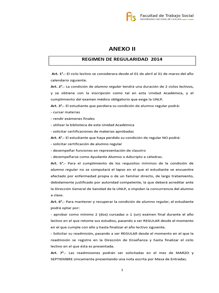 Régimen Regularidad y Promoción 2014 | PDF | Maestros | Evaluación