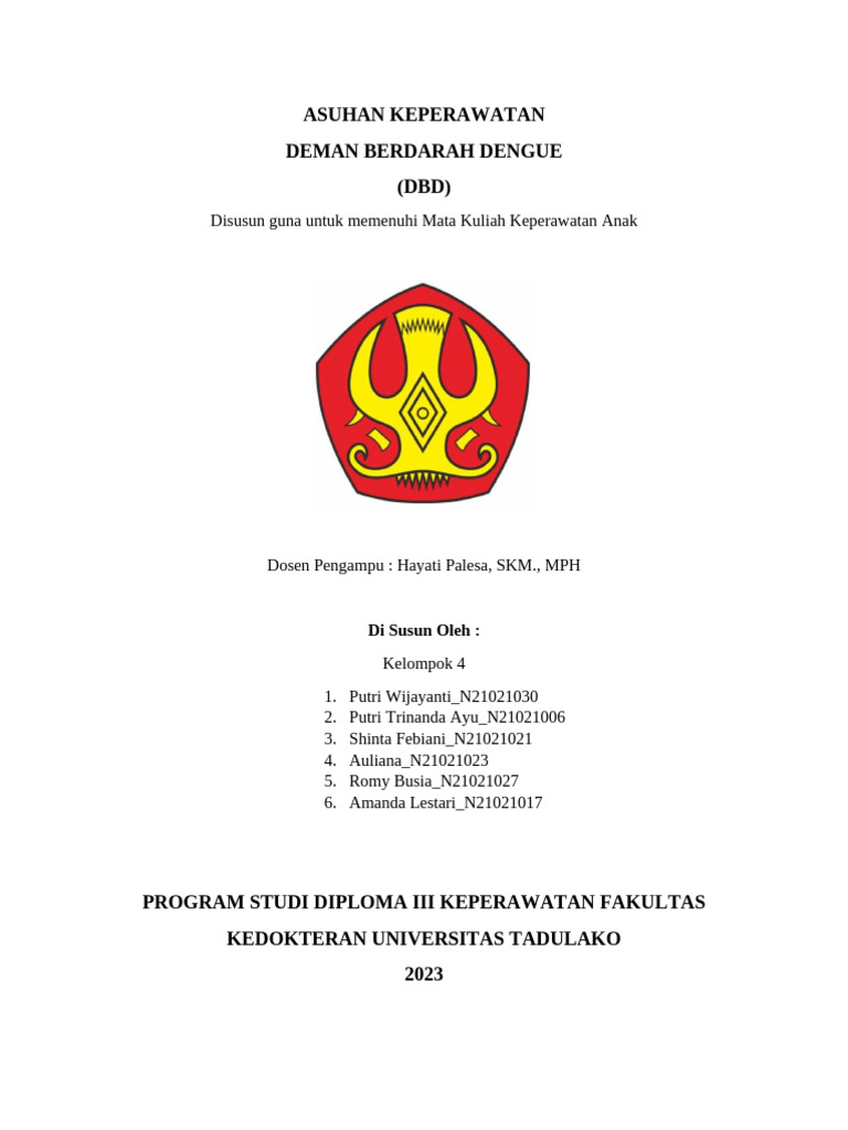 Askep Kelas A DBD - Kelompok 4 - Keperawatan Anak | PDF