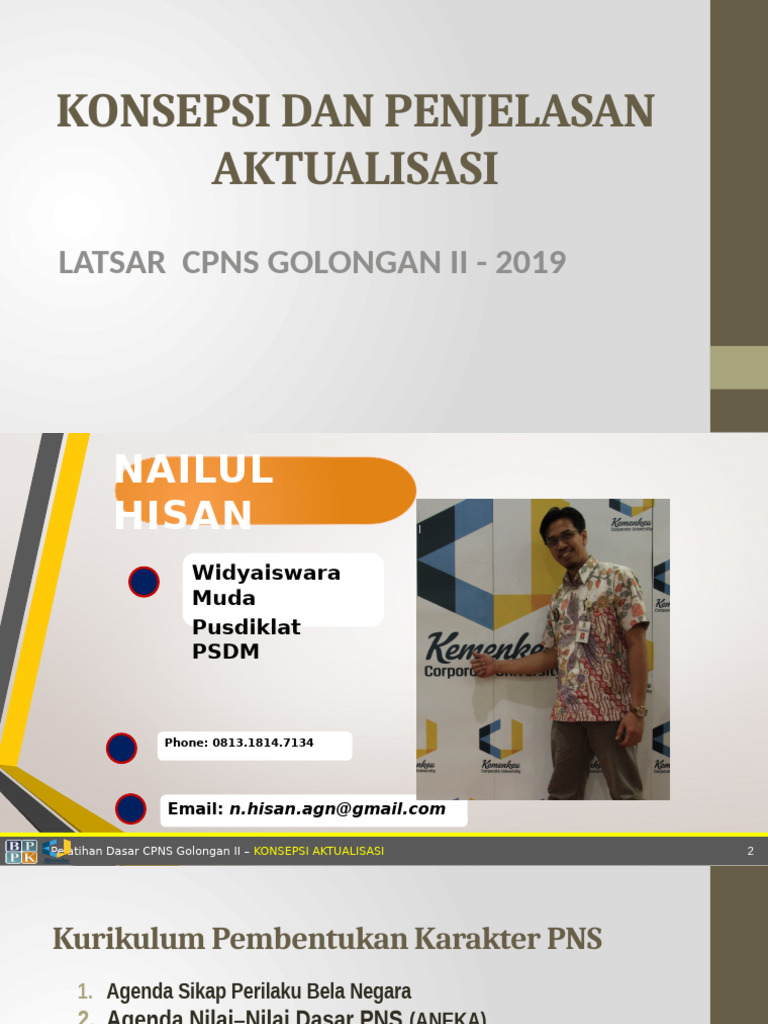 Konsepsi Aktualisasi Dan Penjelasan Aktualisasi Gol 2 - 2019 | PDF