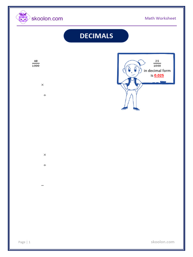 G5 Math Decimals 499 | PDF