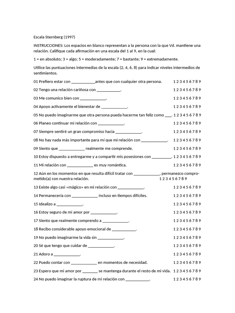Escala Sternberg (1997) | PDF
