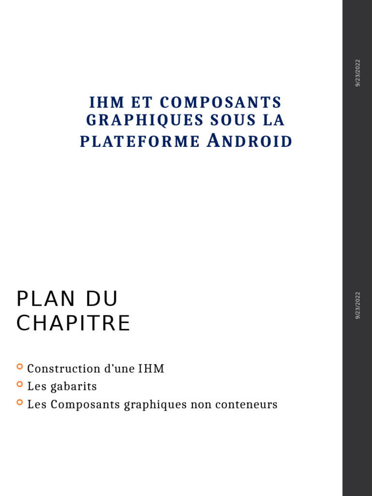 Chapitre 3 Ihm Composants Graphiques Plateforme Android | PDF | XML ...