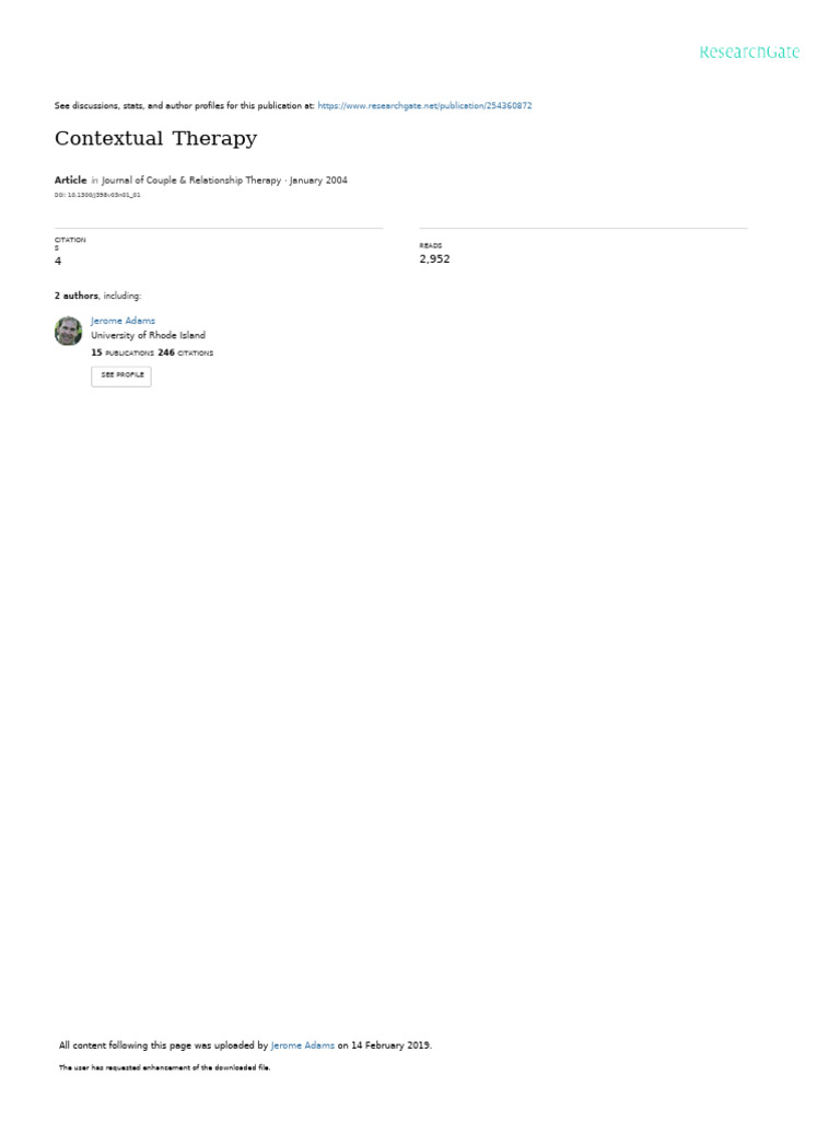 Contextualtherapy | PDF