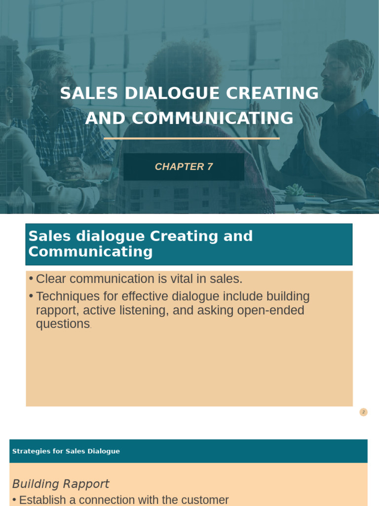 Sales Dialogue Creating and Communicating 2 | PDF | Sales | Human ...