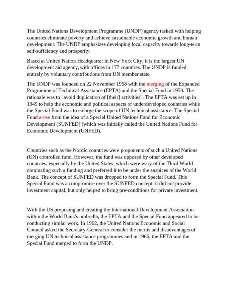 The United Nations Development Programme | PDF